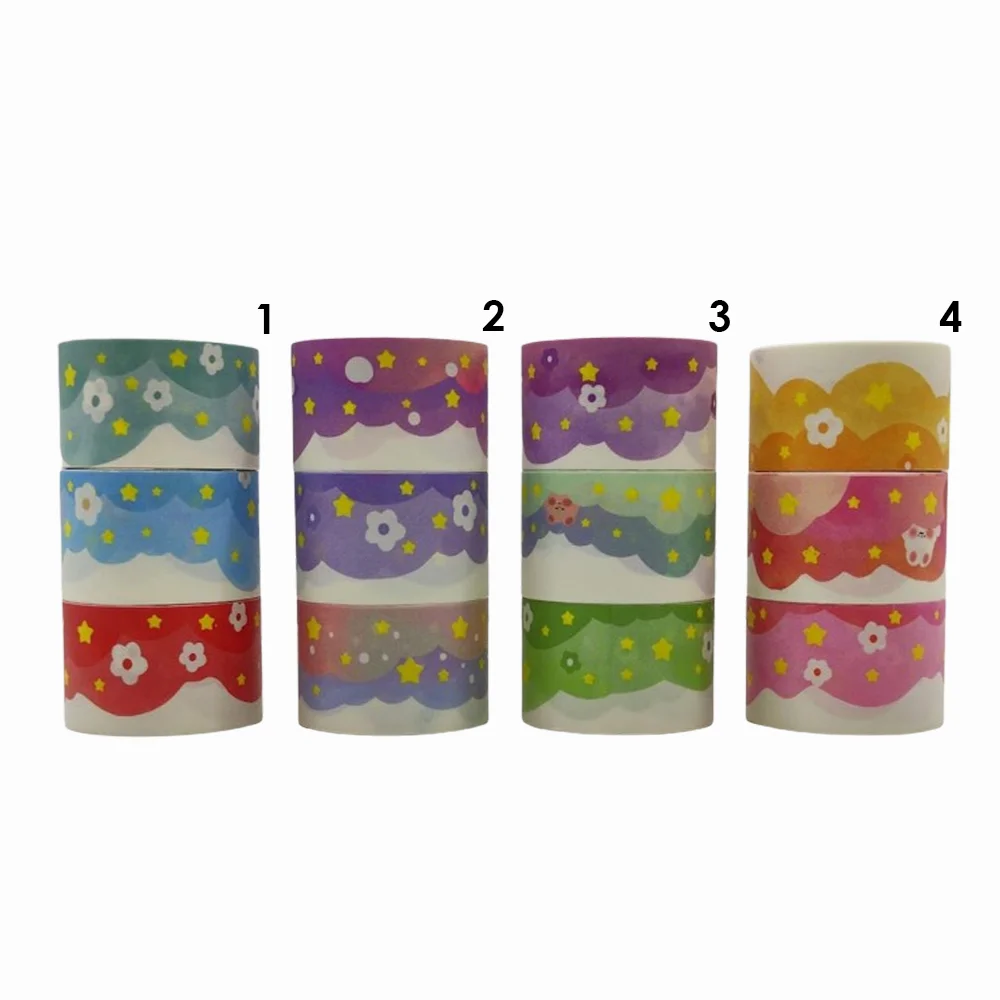 PACOTE DE FITAS ADESIVAS COLORIDAS FLUORESCENTE COM 3 UNIDADES REF: XM ...