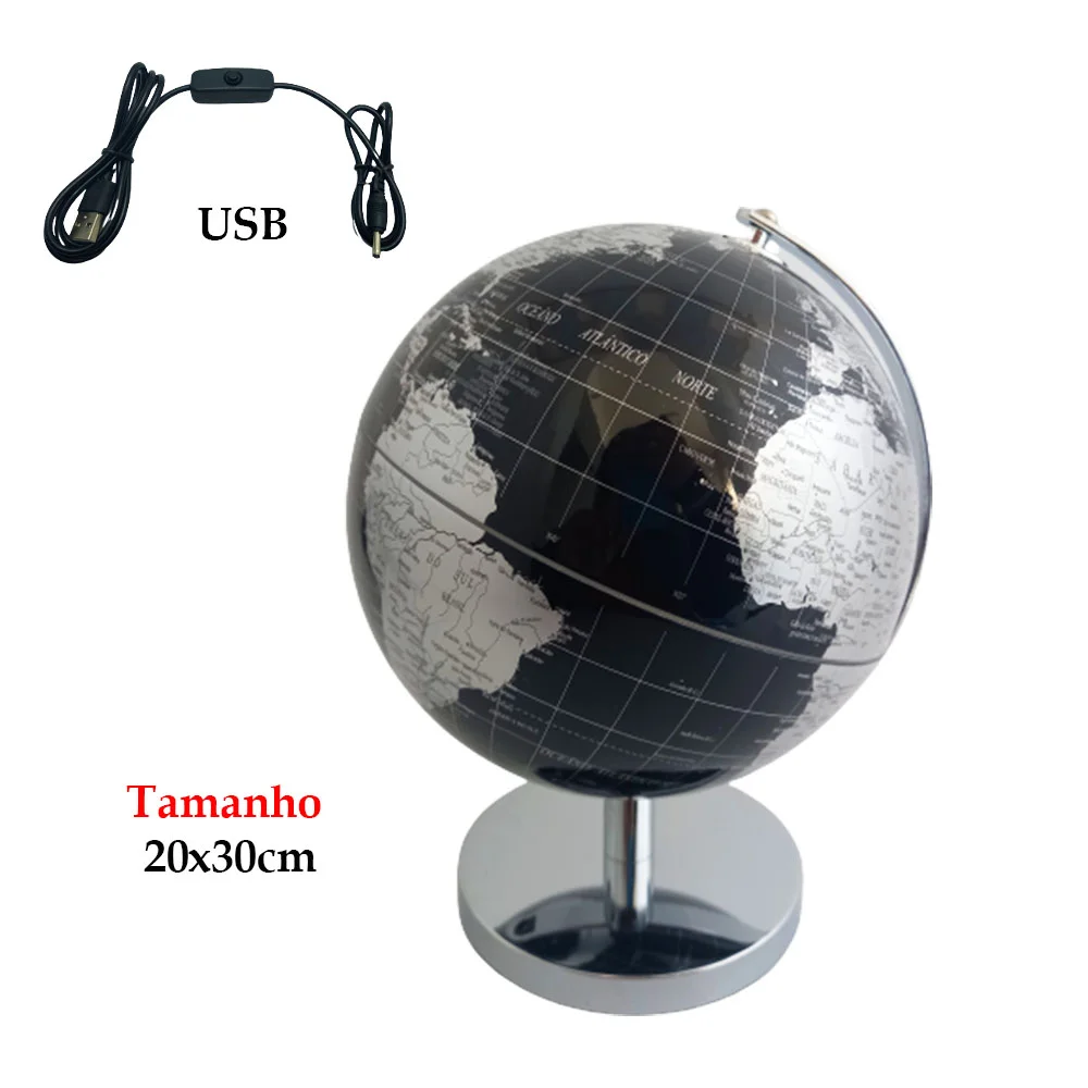 GLOBO TERRESTRE EM PLAST.E METAL C/LUZ LED REF: AP25192-LED20