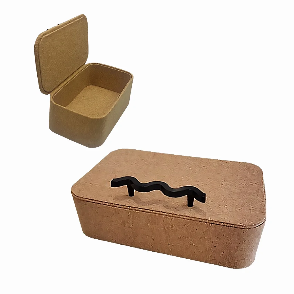 CAIXA RETANGULAR EM MDF COM REVESTIMENTO EM CORTIÇA 7CM REF: 16550