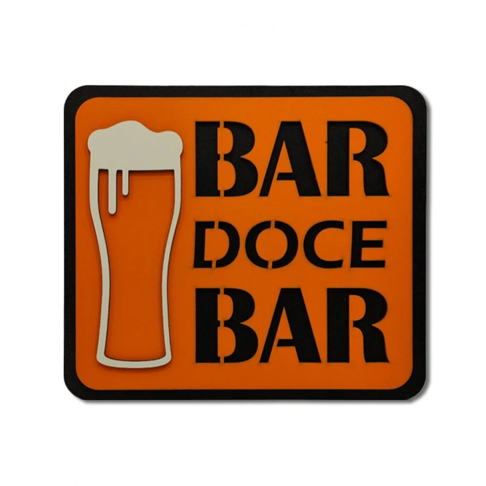 PLACA DECORATIVA MODELO BAR DOCE BAR EM MADEIRA REF: 201